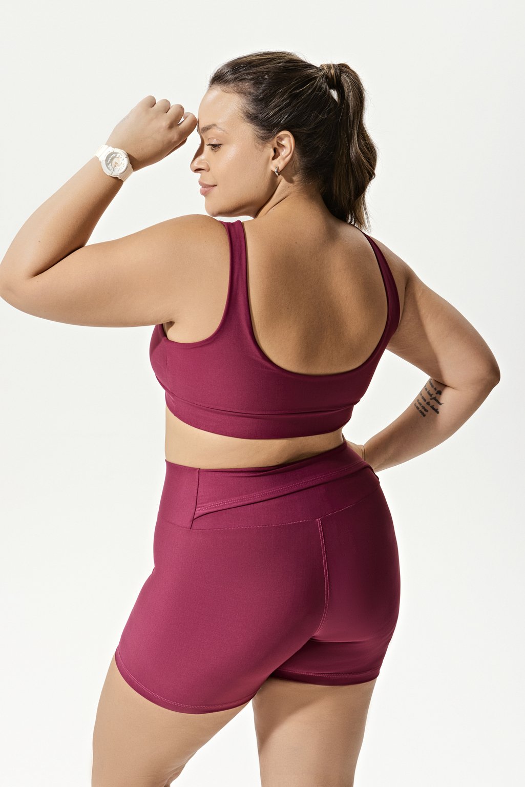 Conjunto Legging Blackout +Top Decote U Vermelho Cereja